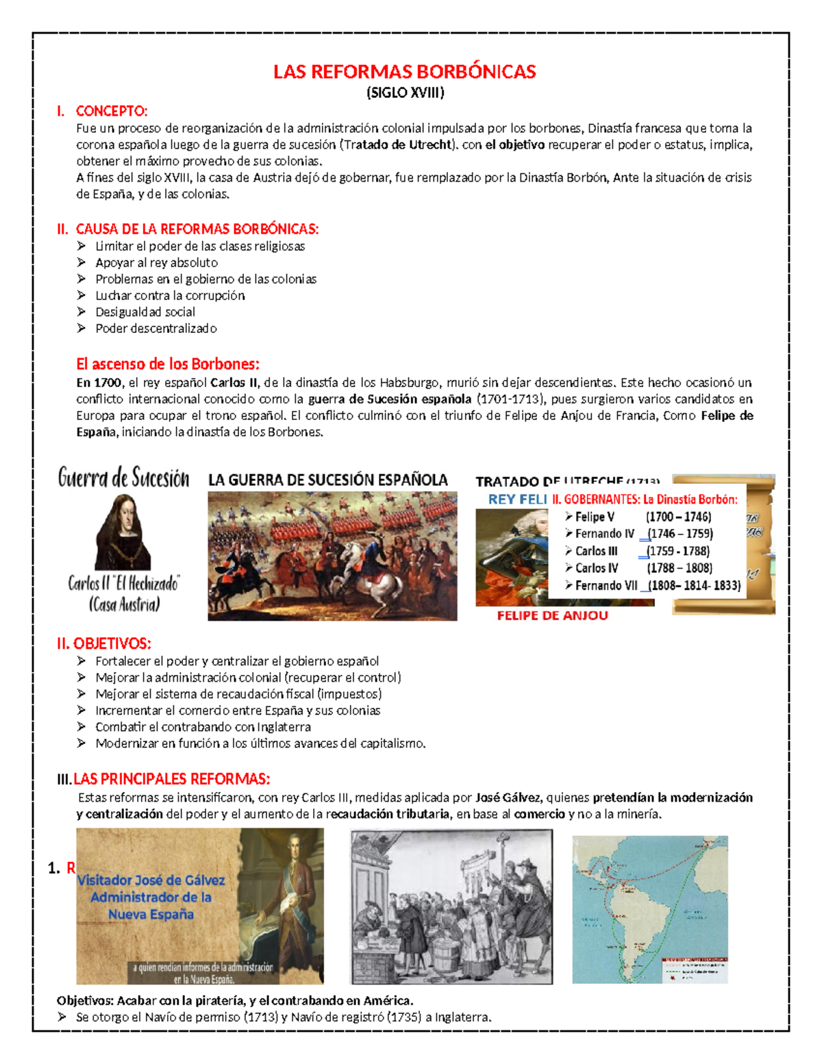 Sesion Ref. Borbónicos - LAS REFORMAS BORBÓNICAS (SIGLO XVIII) I ...