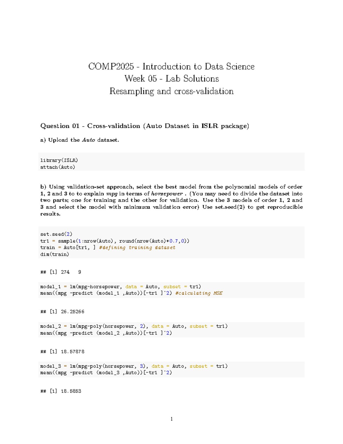 Week6 Resampling Answers - COMP2025 - Introduction to Data Science Week ...