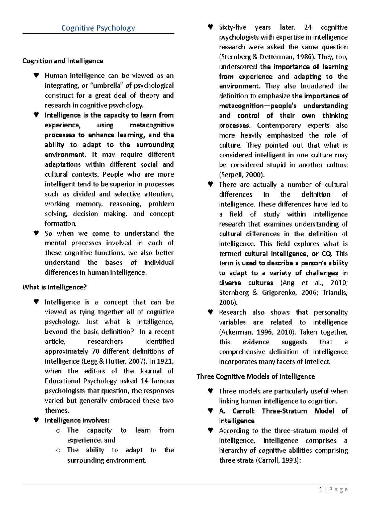 Cognitive Psychology ( Midterm) - Cognitive Psychology Cognition and ...