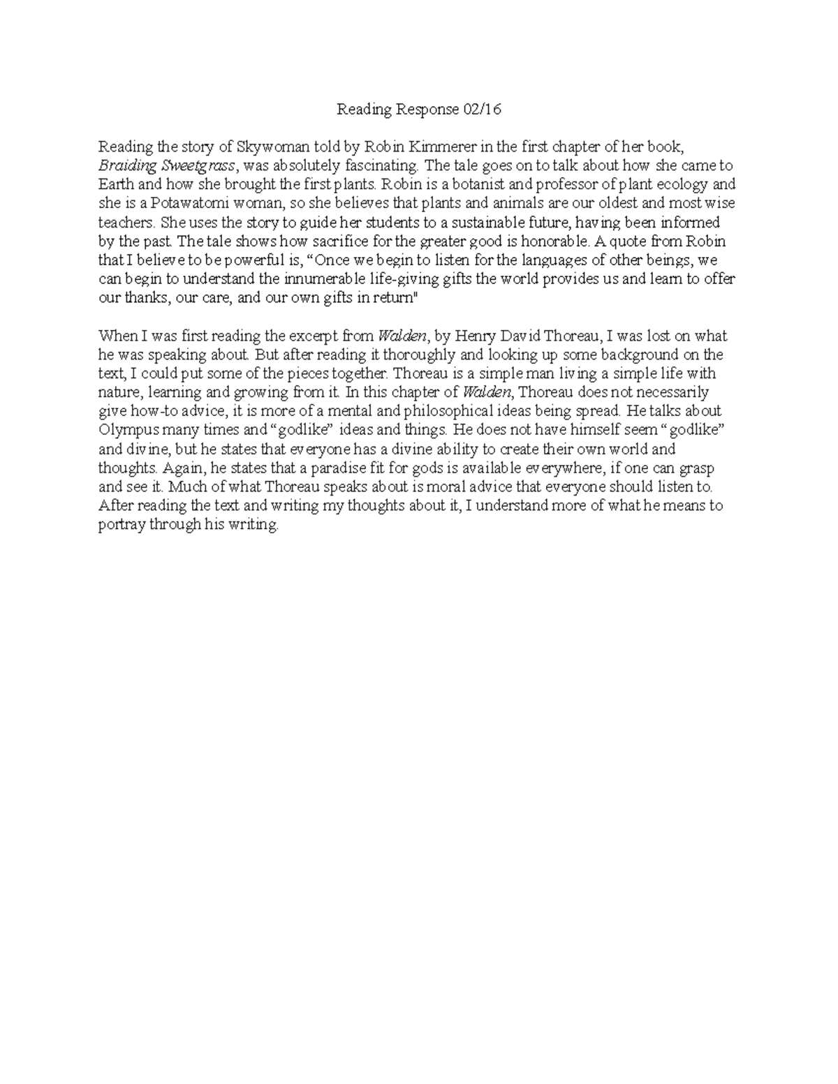 Reading Response 02/16 - Reading Response 02/ Reading the story of ...