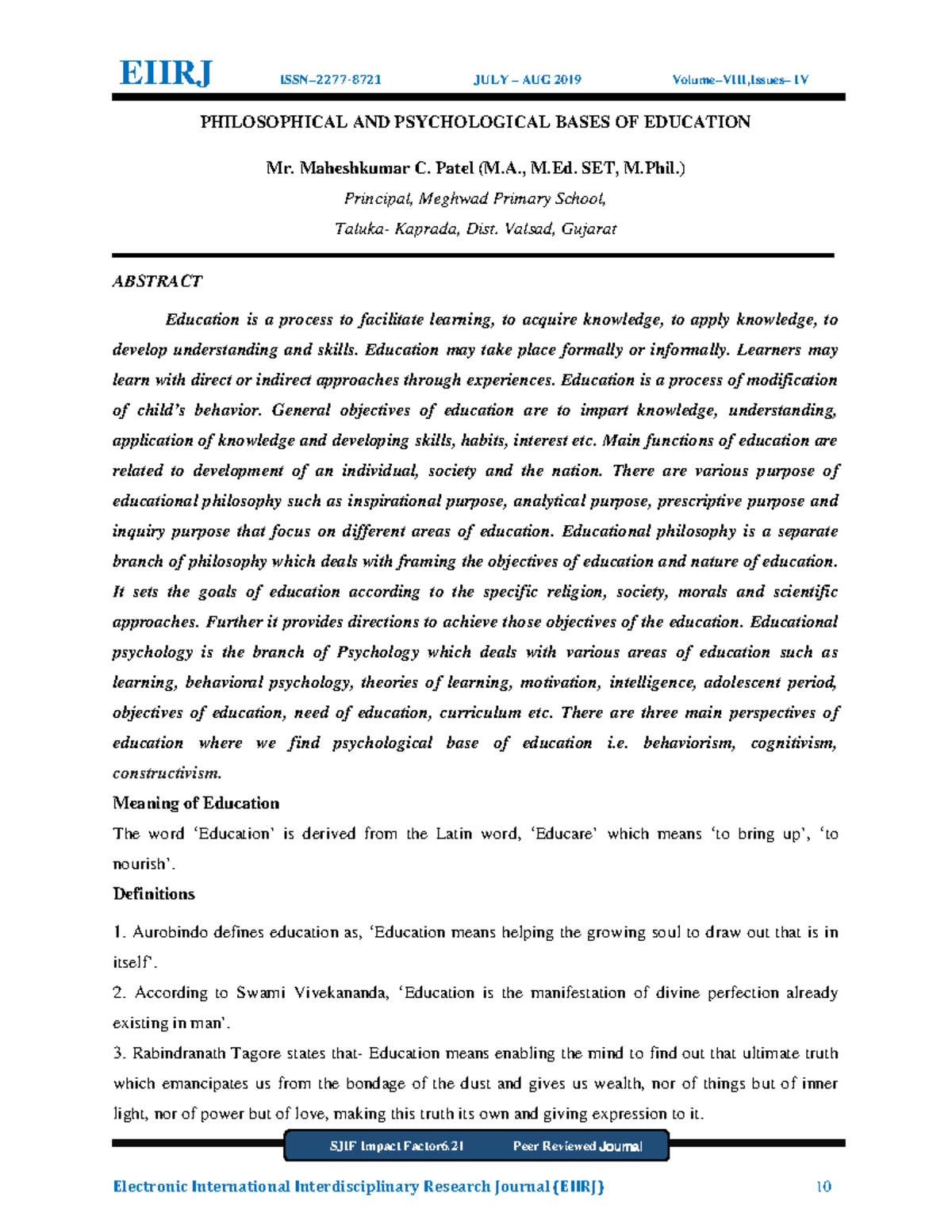 Articles 3 - I love to study - SJIF Impact Factor6 Peer Reviewed ...