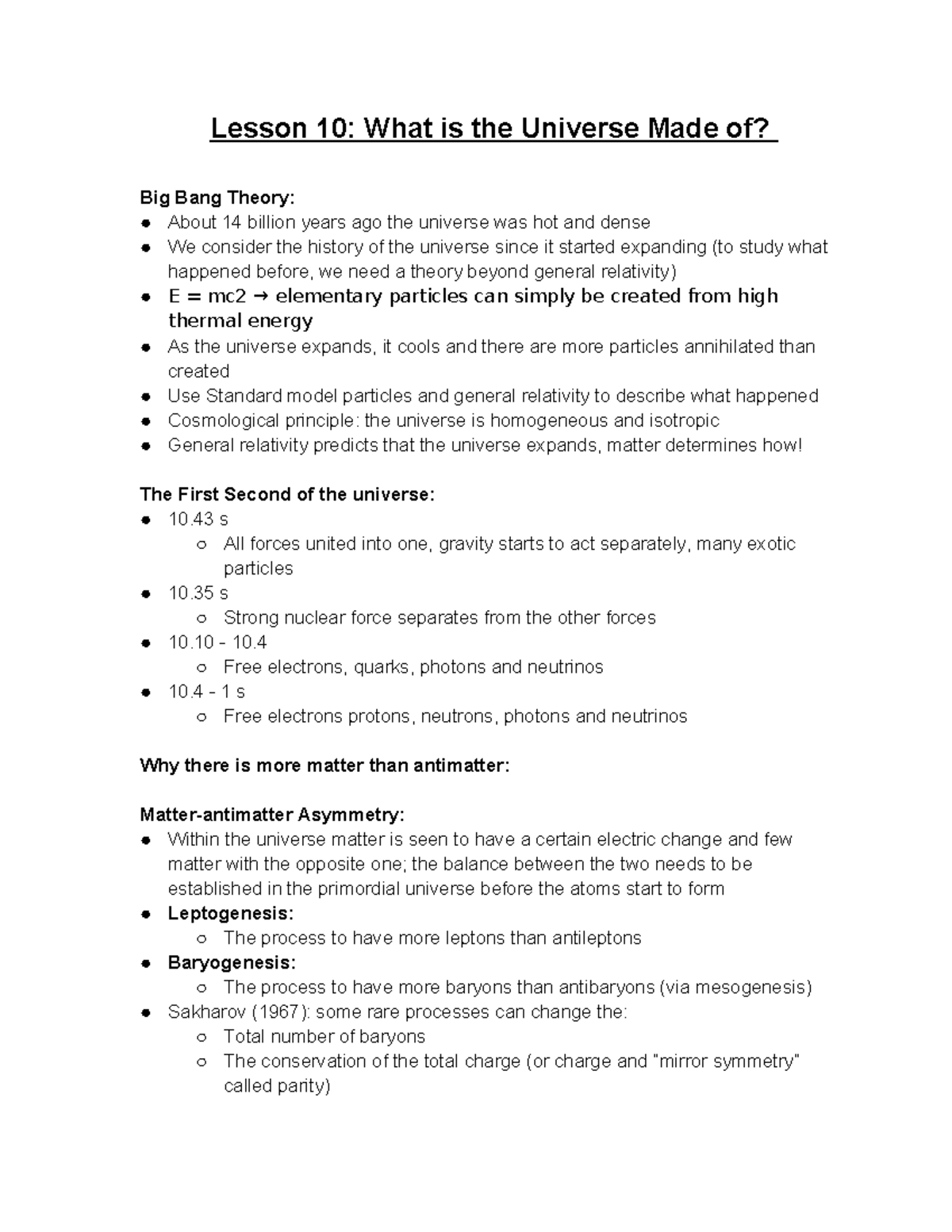 Lesson 10 What is the Universe Made of - Free electrons, quarks ...