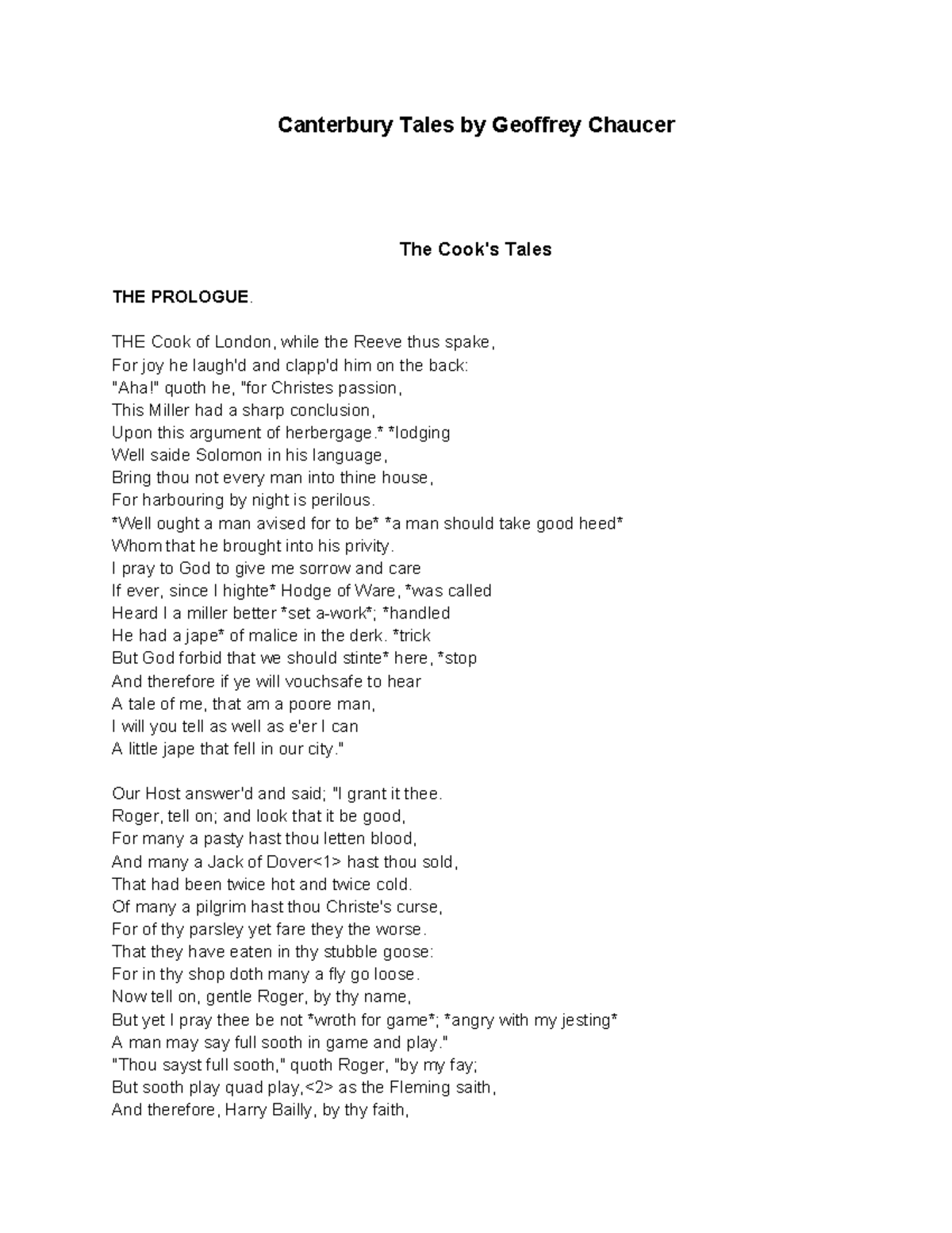 Canterbury Tale (annotated) - Canterbury Tales by Geoffrey Chaucer The ...