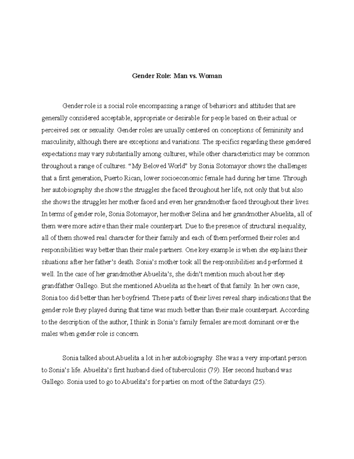 Resalat 2 Gender Role Man vs Woman 1 - Gender Role: Man vs. Woman ...