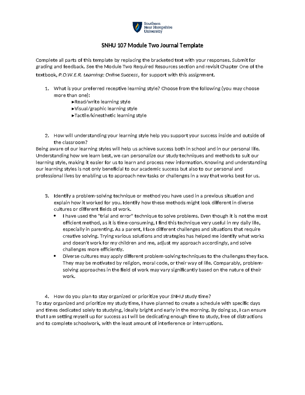 SNHU 107 Module Two Journal Template - SNHU 107 Module Two Journal ...