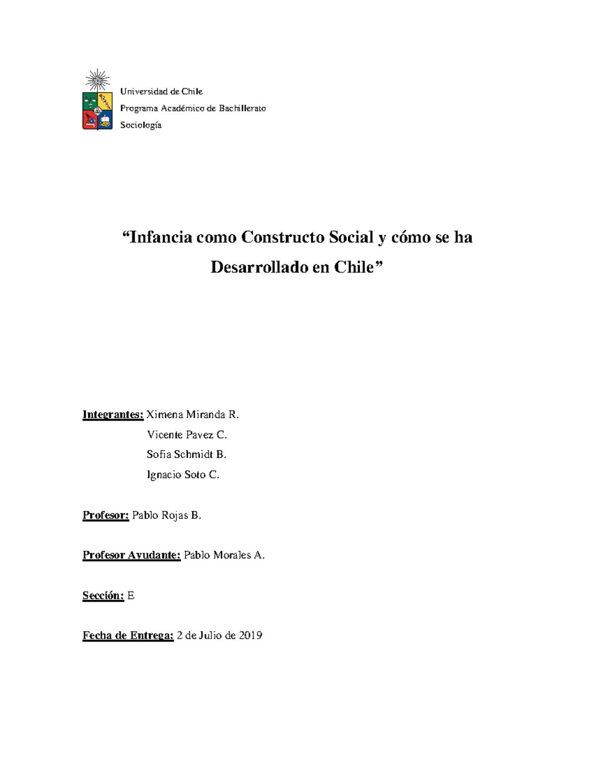 Trabajo Final Sociologia - Warning: TT: undefined function: 32 Universidad de Chile Programa ...