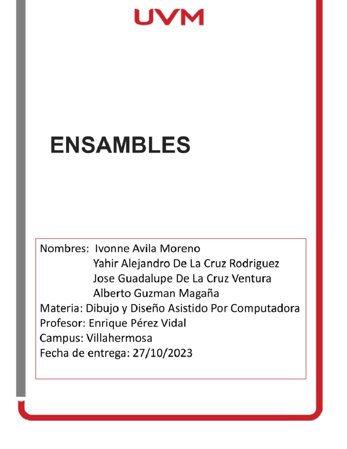 Ensambles - fffffd - ÍNDICE - Studocu