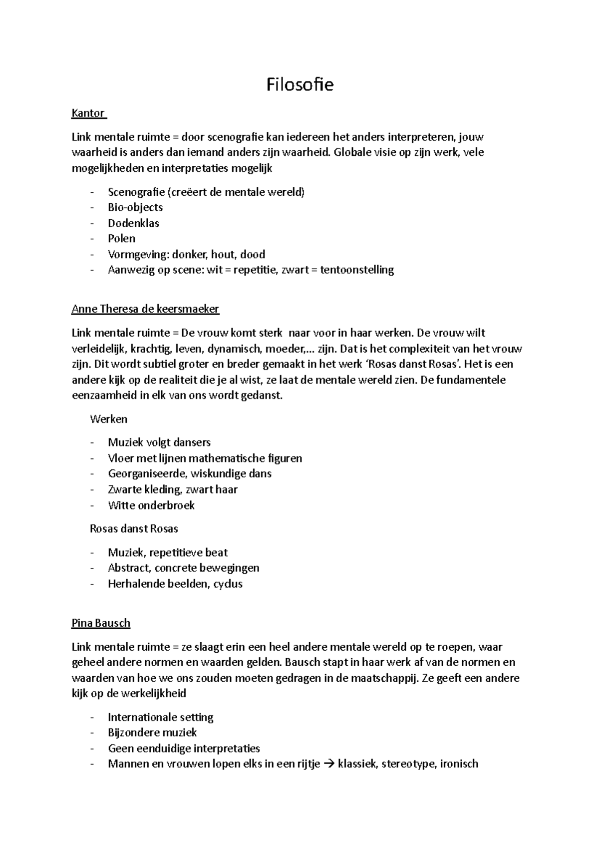 Filosofie - 1e bachelor - Filosofie Kantor Link mentale ruimte = door ...