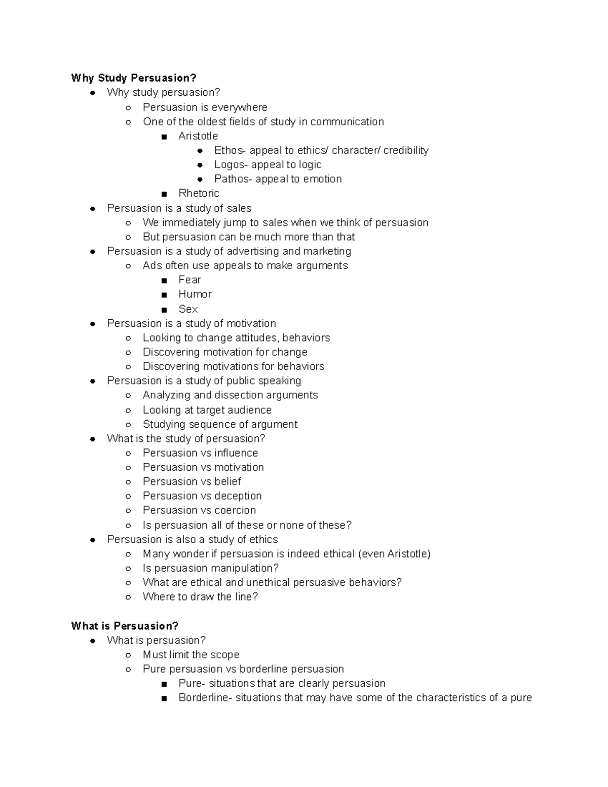 COMM 3100 Module 1 Notes - Why Study Persuasion? Why study persuasion ...