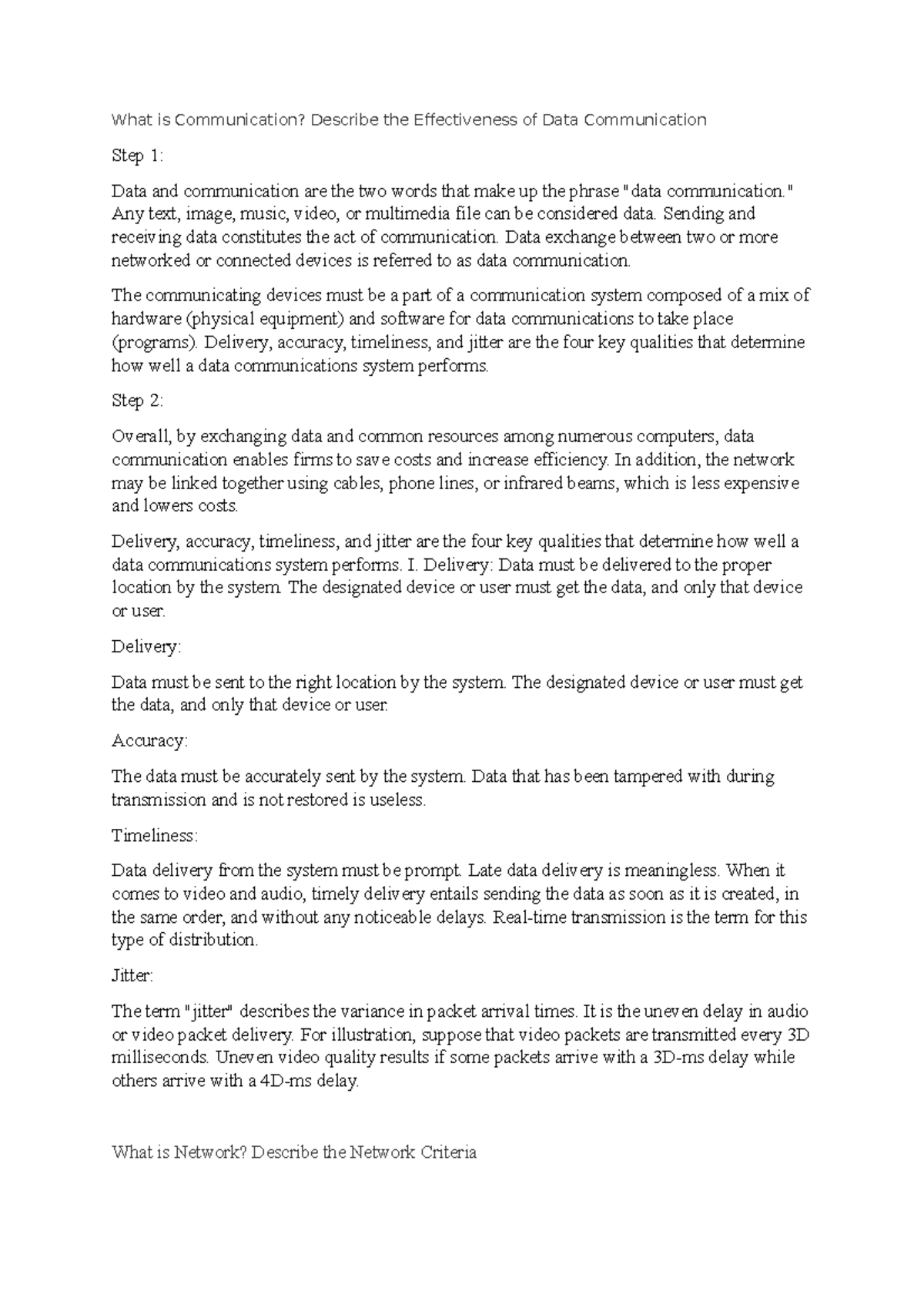 Data Communication - What is Communication? Describe the Effectiveness ...