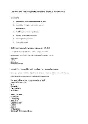 Types of Motor Ability - Skill Acquisition - Fitts' Stages - Bernstein ...