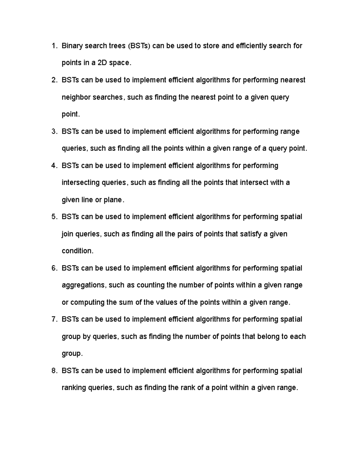 Geometric Applications of BSTs - Binary search trees (BSTs) can be used ...