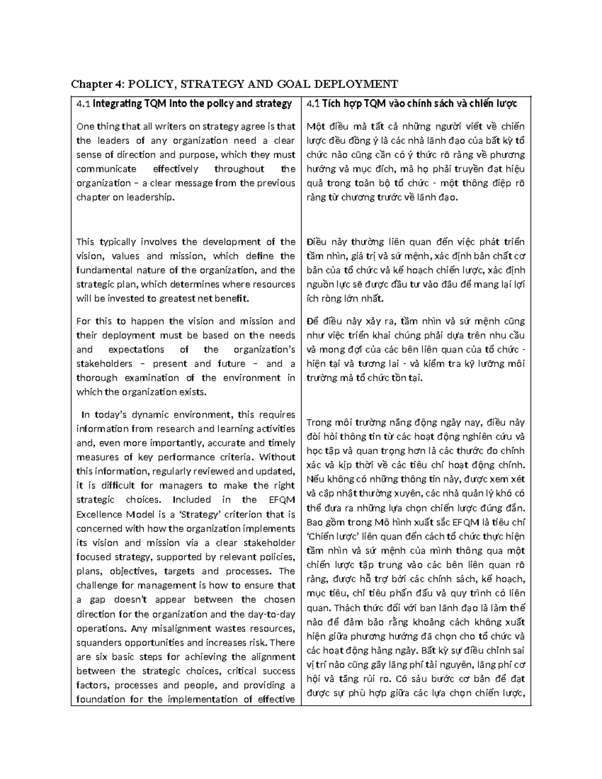 Chapter 4 Policy, Strategy AND GOAL Deployment - Chapter 4: POLICY, STRATEGY AND GOAL DEPLOYMENT ...