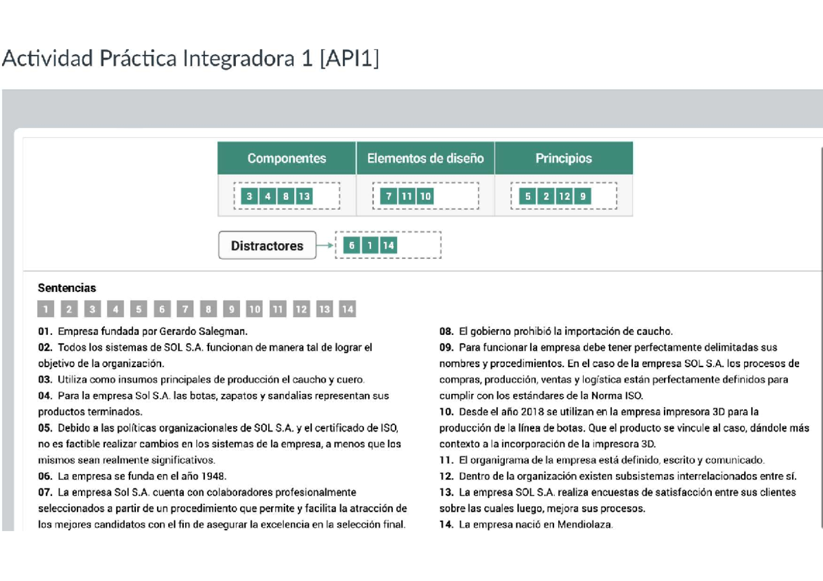 API 1 Sistema de Información Organizacionales - Studocu