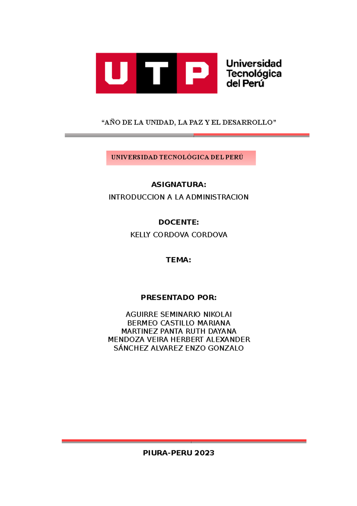 Trabajo de investigacion UTP-1 - ASIGNATURA: INTRODUCCION A LA ...