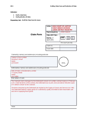 Dispute Resolution WS2 Guide - DISPUTE RESOLUTION (SKILLS) Unit 2 Guide ...