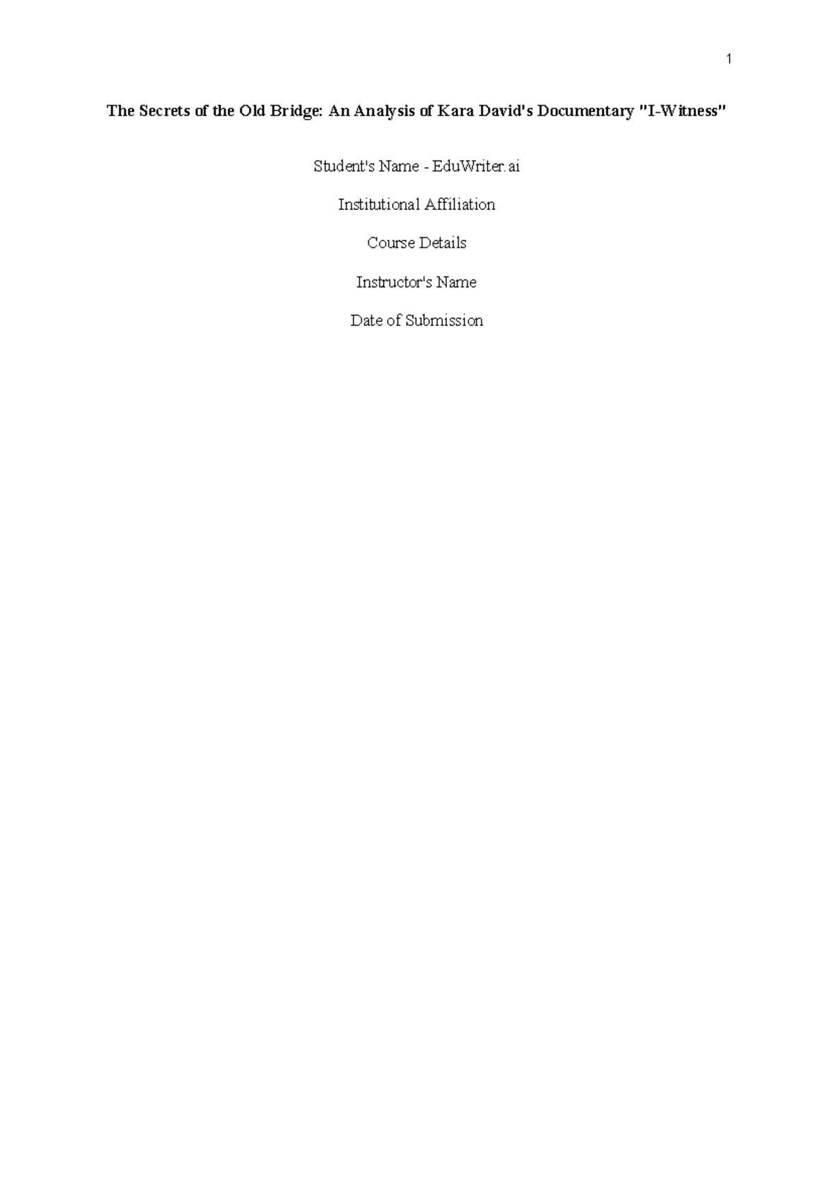 Ang Lihim ng Lumang Tulay,’ dokumentaryo ni Kara David I-Witness - The ...