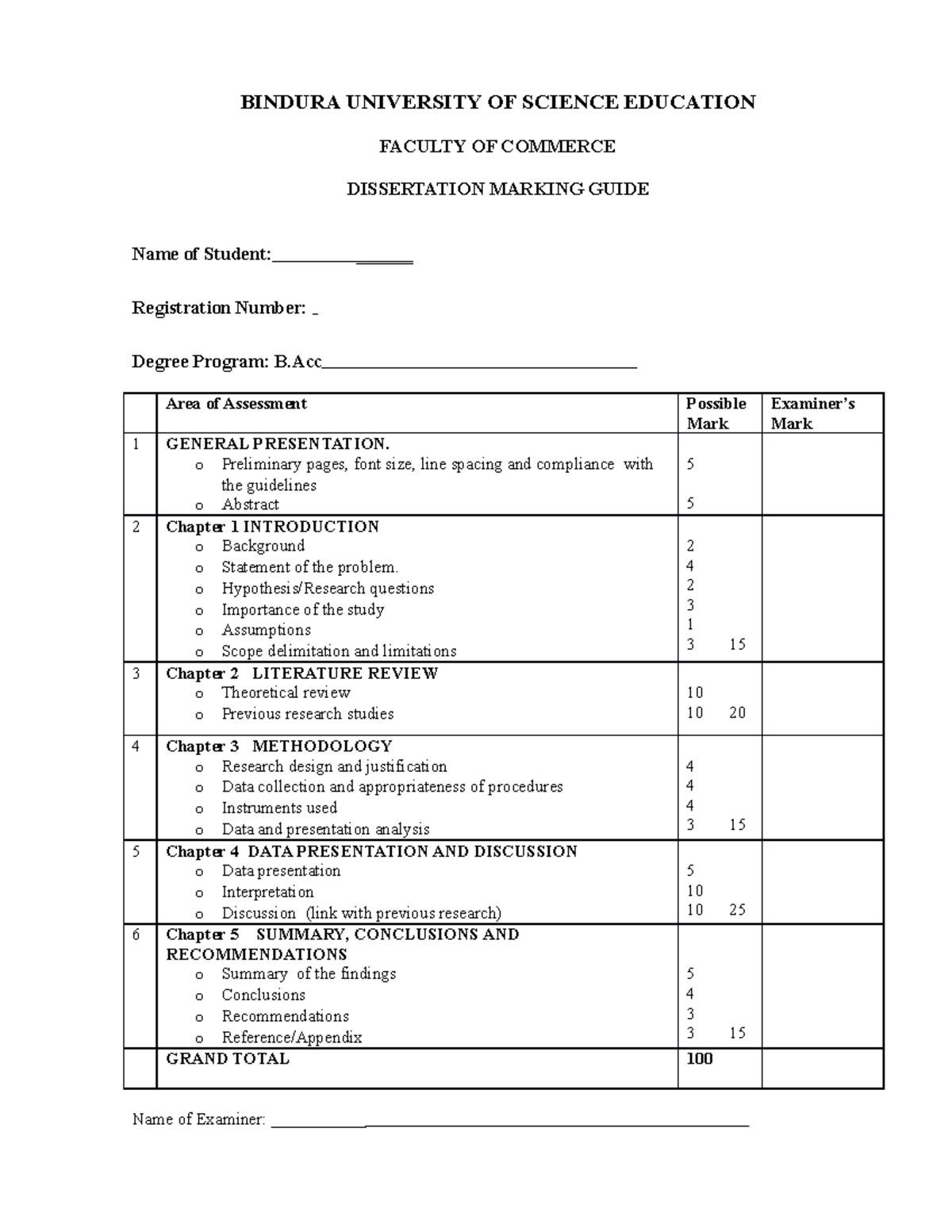 Null - GUIDE - BINDURA UNIVERSITY OF SCIENCE EDUCATION FACULTY OF ...