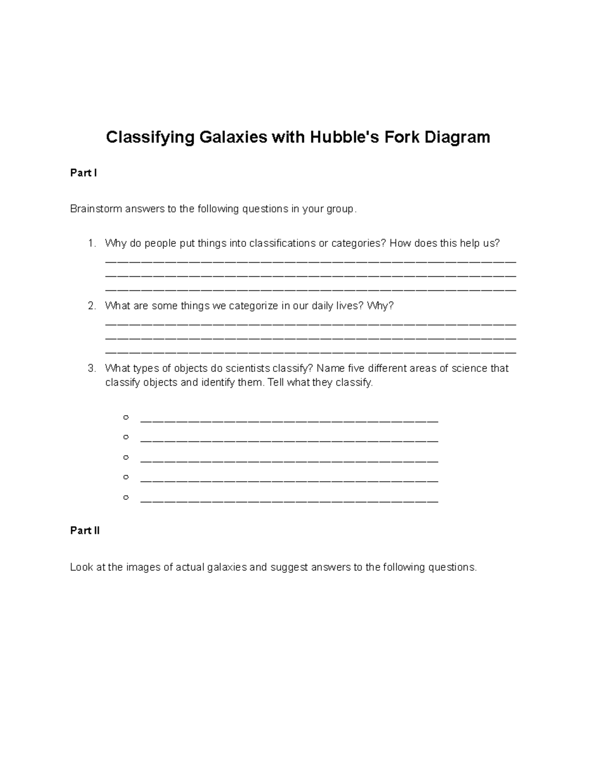 Classifying Galaxies with Hubble's Fork Diagram 2 - Why do people put ...