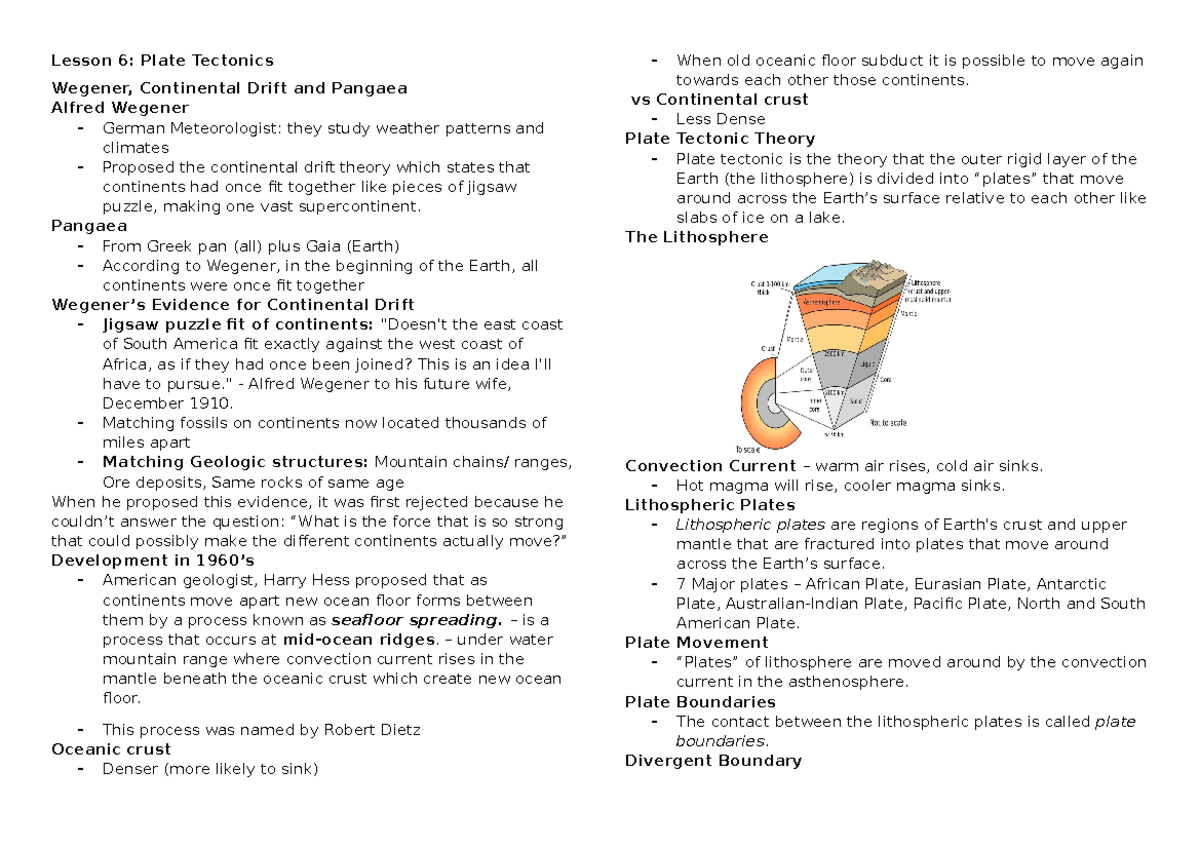 Lesson 6 Tectonic Plates : Lecture about TECTONIC PLATES - Lesson 6 ...