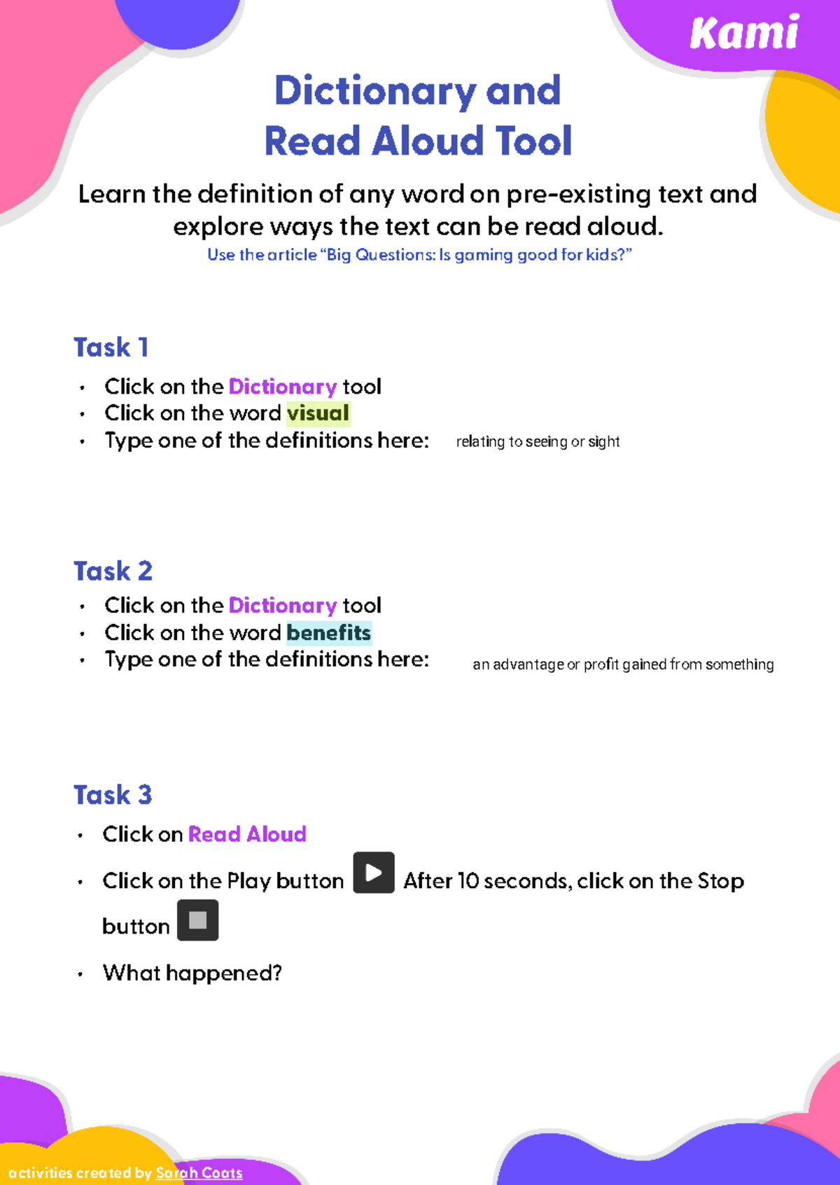Kami Export - Dontaveous Hill - Kami Intro Dictionary Read Aloud ...