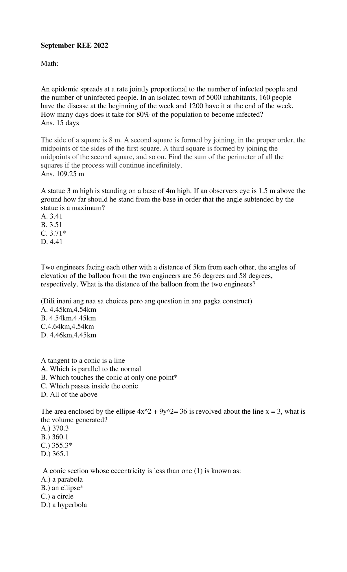 September-2022-REE 4 - September REE 2022 Math: An epidemic spreads at a rate jointly ...