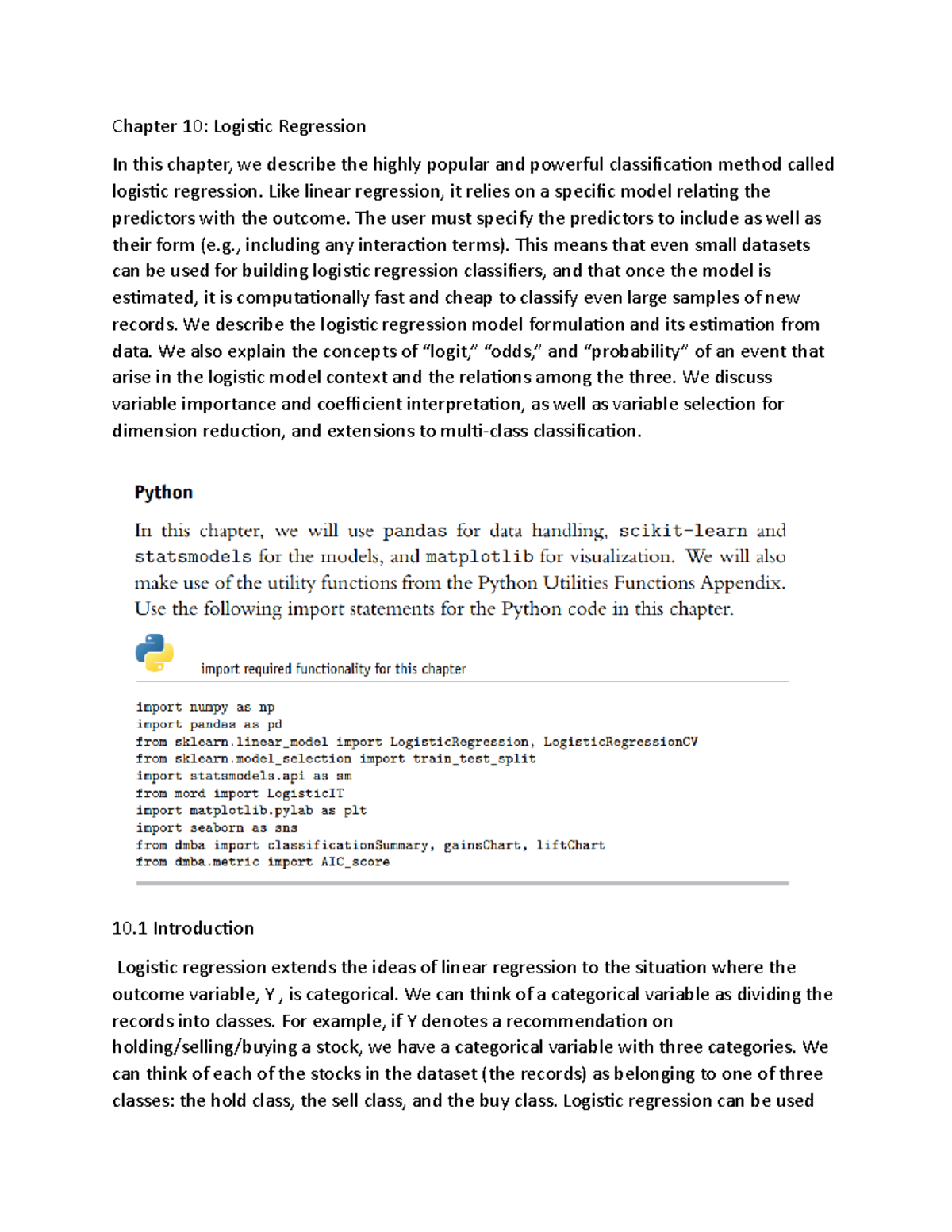 478-ch10-pt1 - 478-ch10-pt1 class1 notes - Chapter 10: Logistic ...