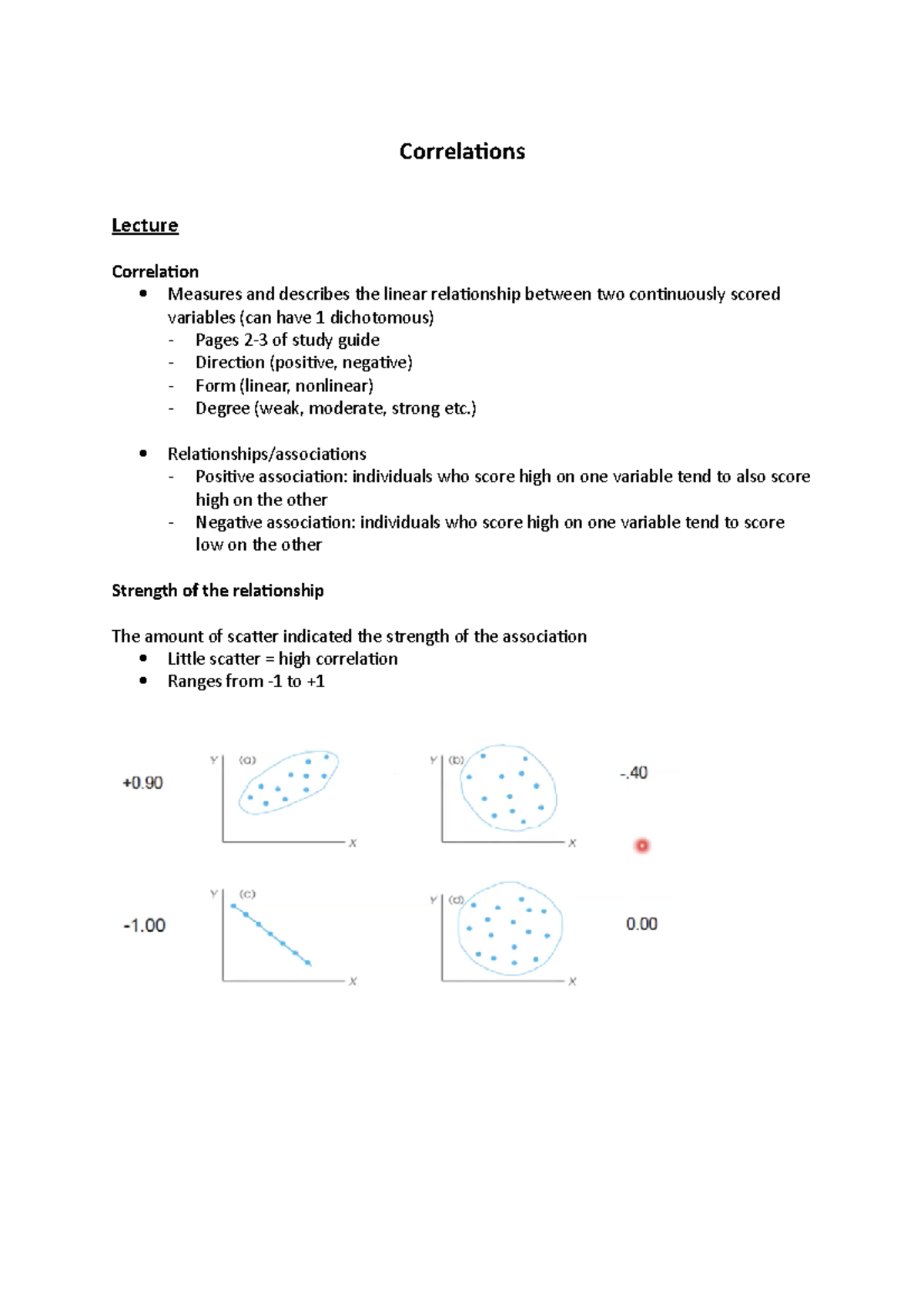 Week 2 - Correlations - HD notes - Correlations Lecture Correlation ...