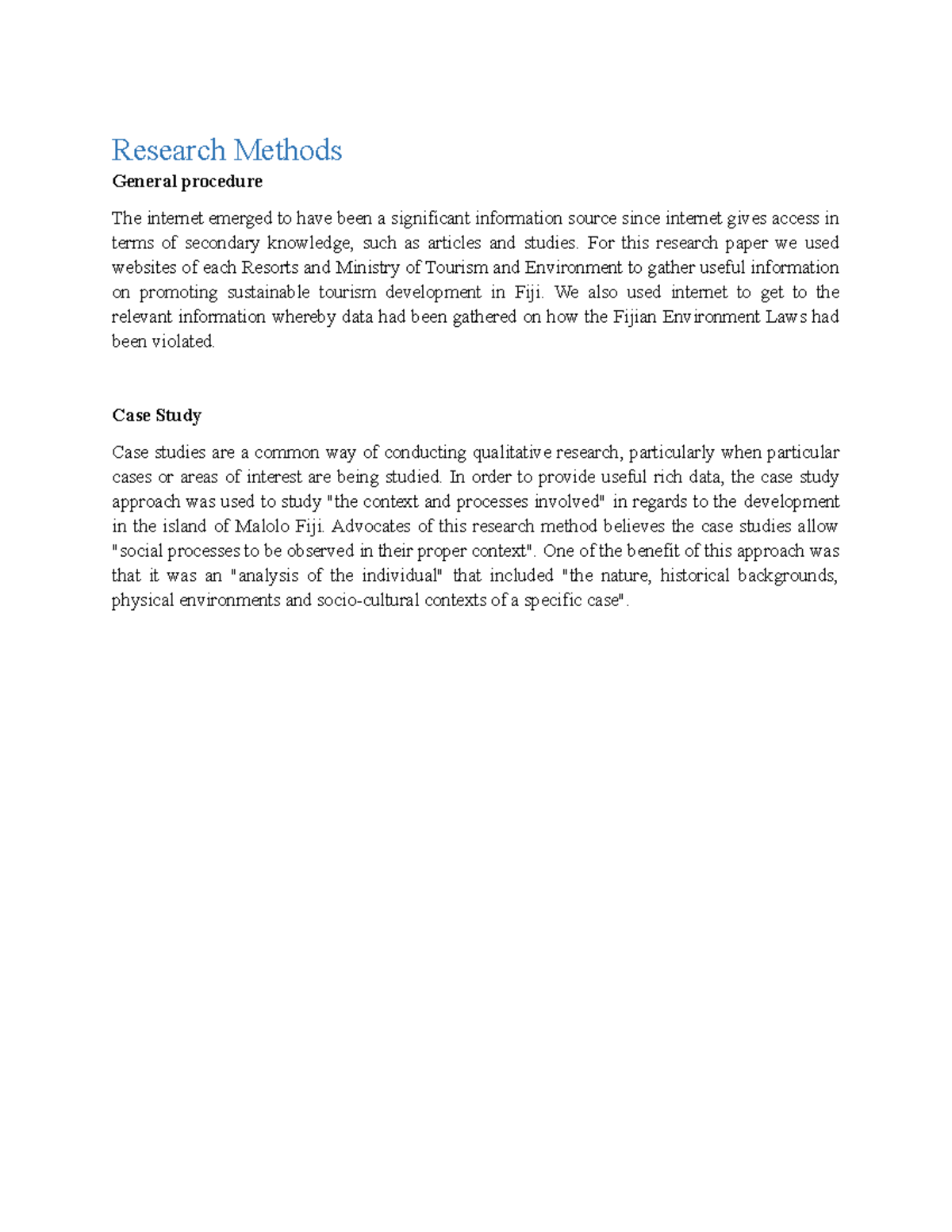Research Methods - Research Methods General procedure The internet ...
