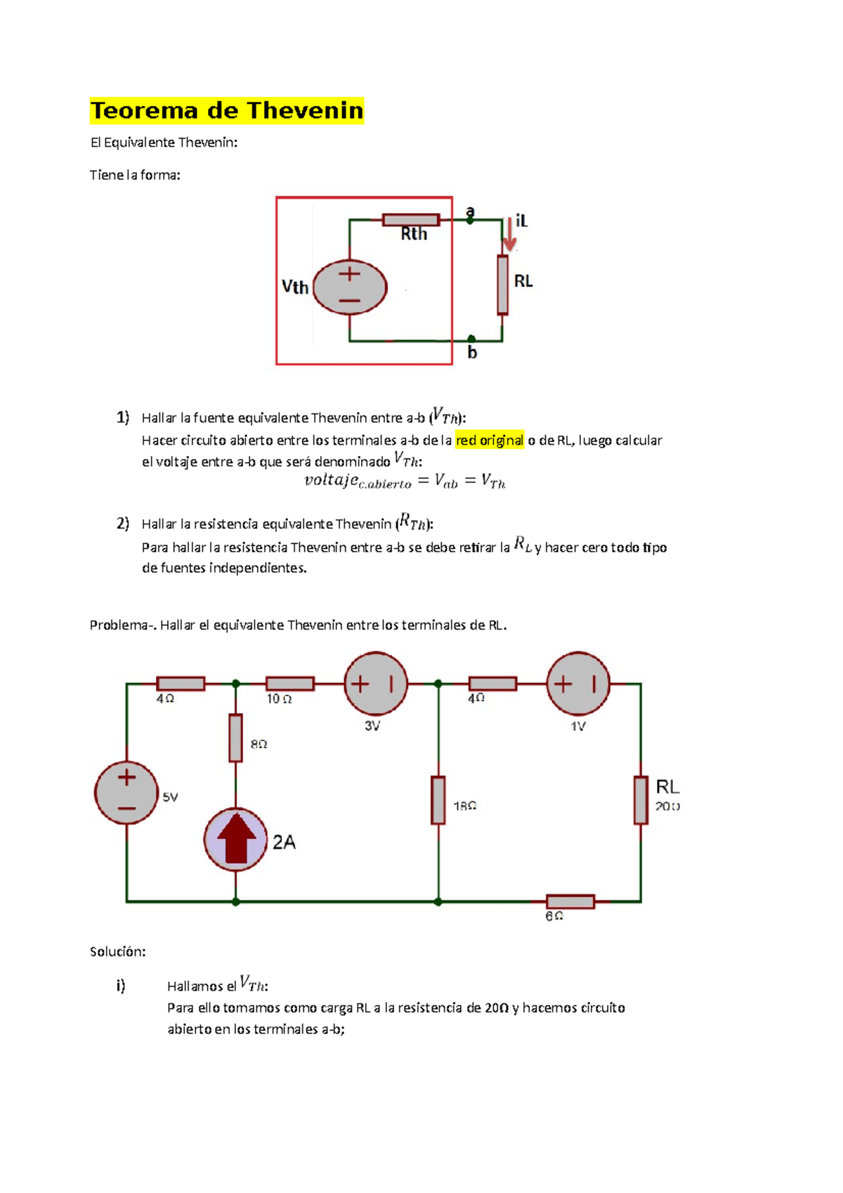 6 -Teorema Thevenin y Norton pg 56 a 62 - Teorema de Thevenin El ...