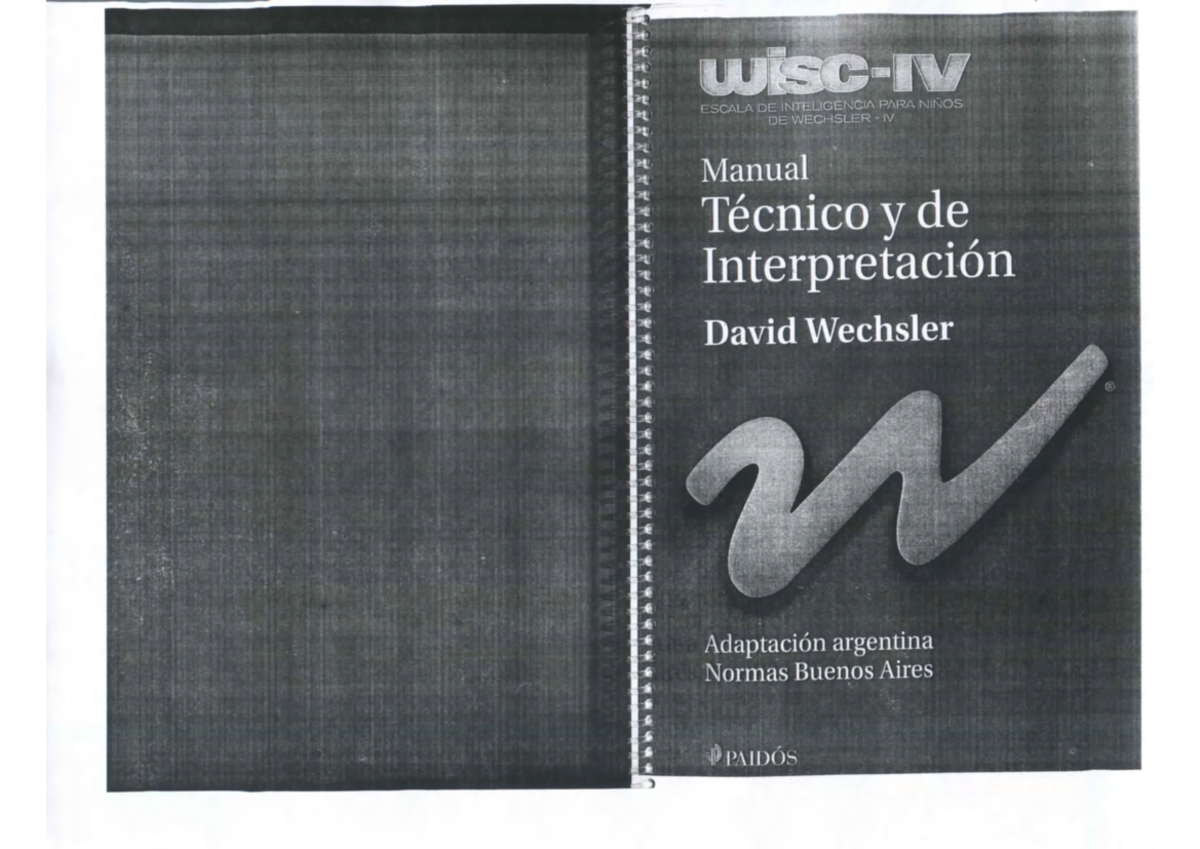 Manual Técnico y de Interpretación WISC IV - ####### ; UIESC-IV 3 ...