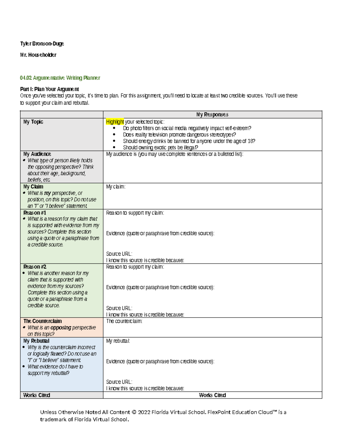 04.02 Argumentative Writing Planner - Tyler Bronson-Duge Mr ...