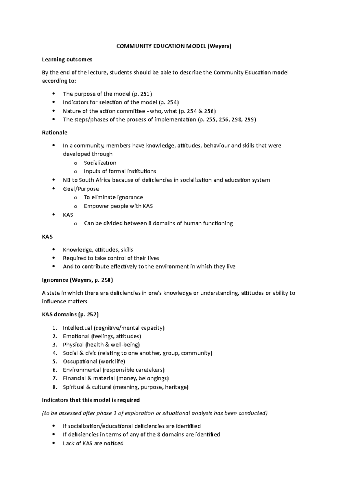 SWDV202 Lecture 8 - COMMUNITY EDUCATION MODEL (Weyers) Learning ...