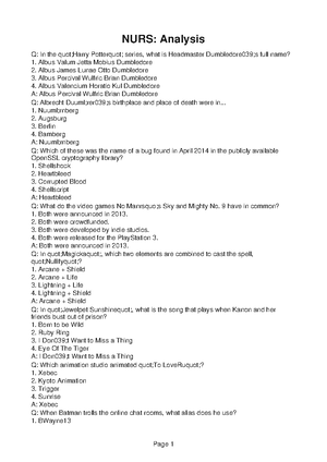 NURS258 lec notes 2 - jcjxj - NURS: Worksheet Question 1: Category ...