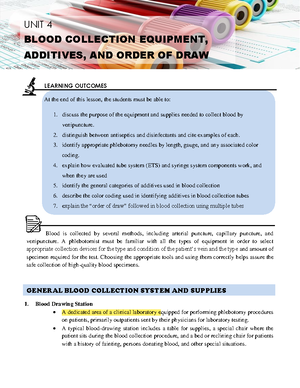 7 Capillary Puncture - Reviewer - At the end of this lesson, the ...