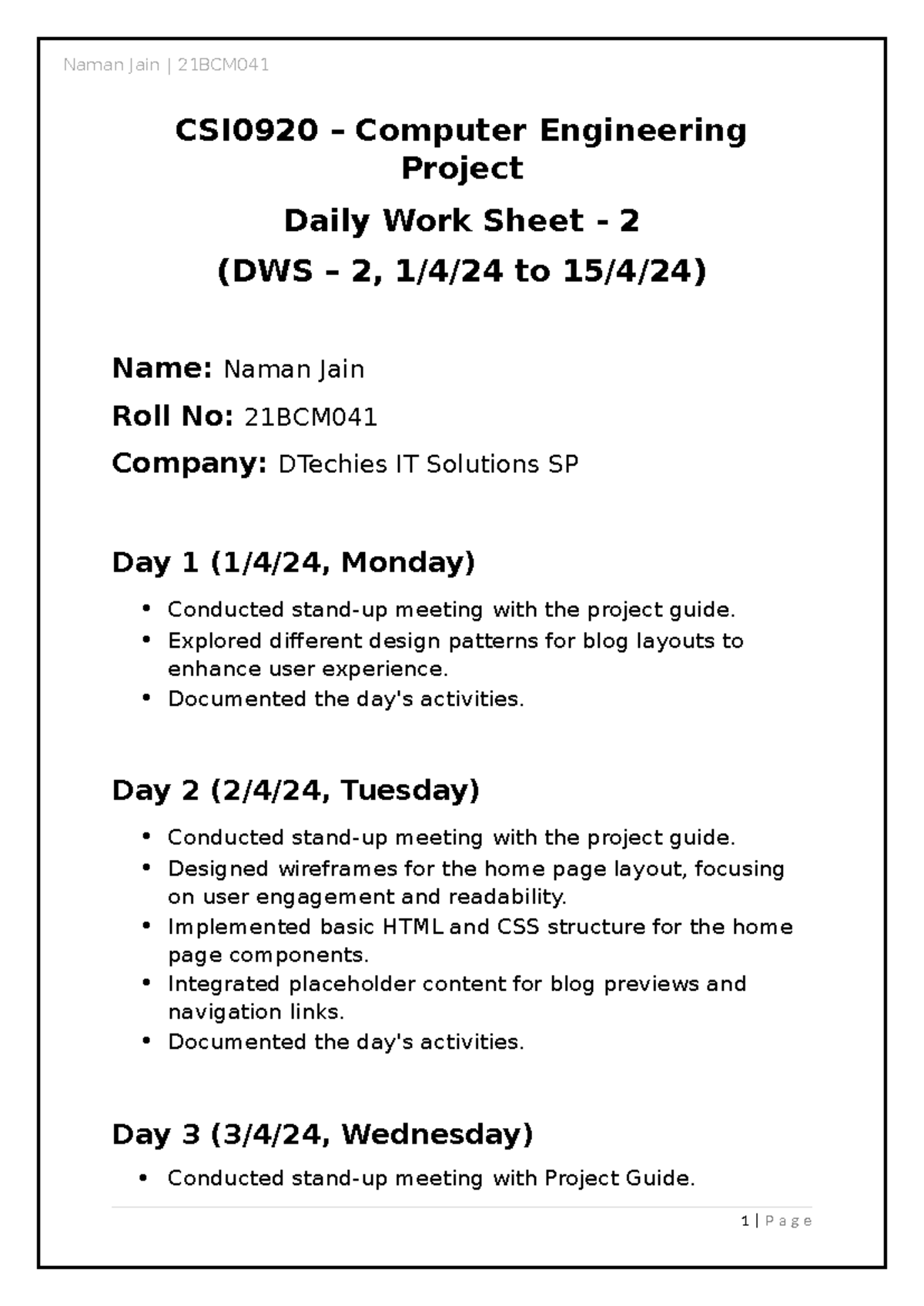 21BCM041 DWS-2 - ern 4tert - CSI0920 – Computer Engineering Project ...
