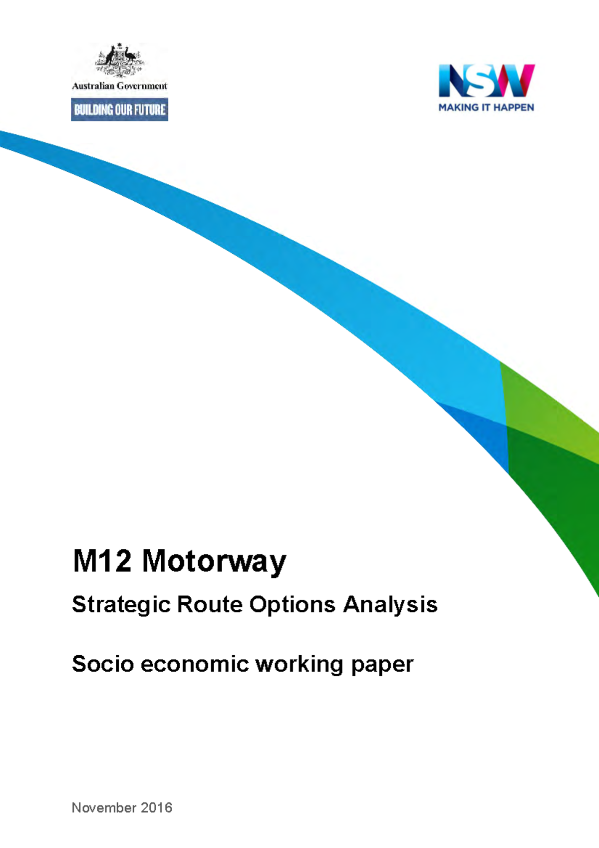 M12 motorway preferred corridor route socio economic assessment ...