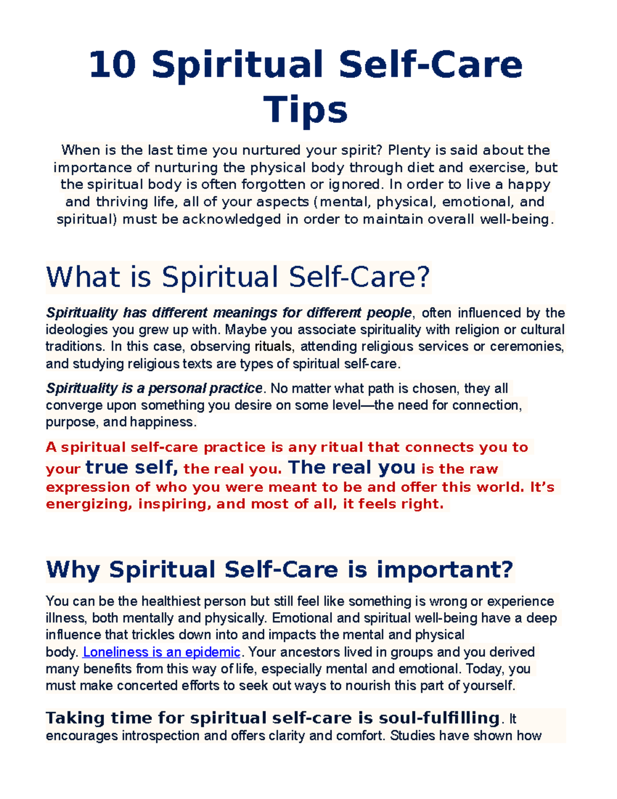 10 Spiritual Self-Care Tips - 10 Spiritual Self-Care Tips When is the ...
