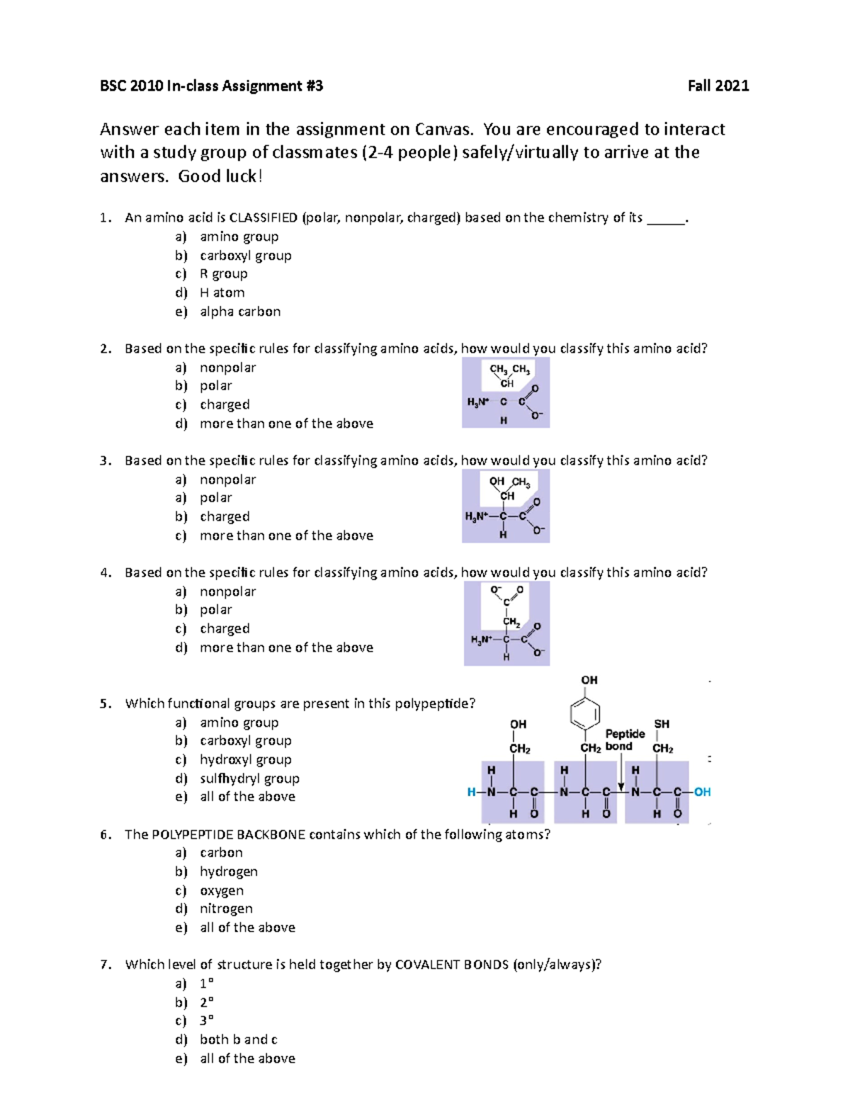 ICA#3 Fall 2021 questions - BSC 2010 In-class Assignment #3 Fall 2021 ...