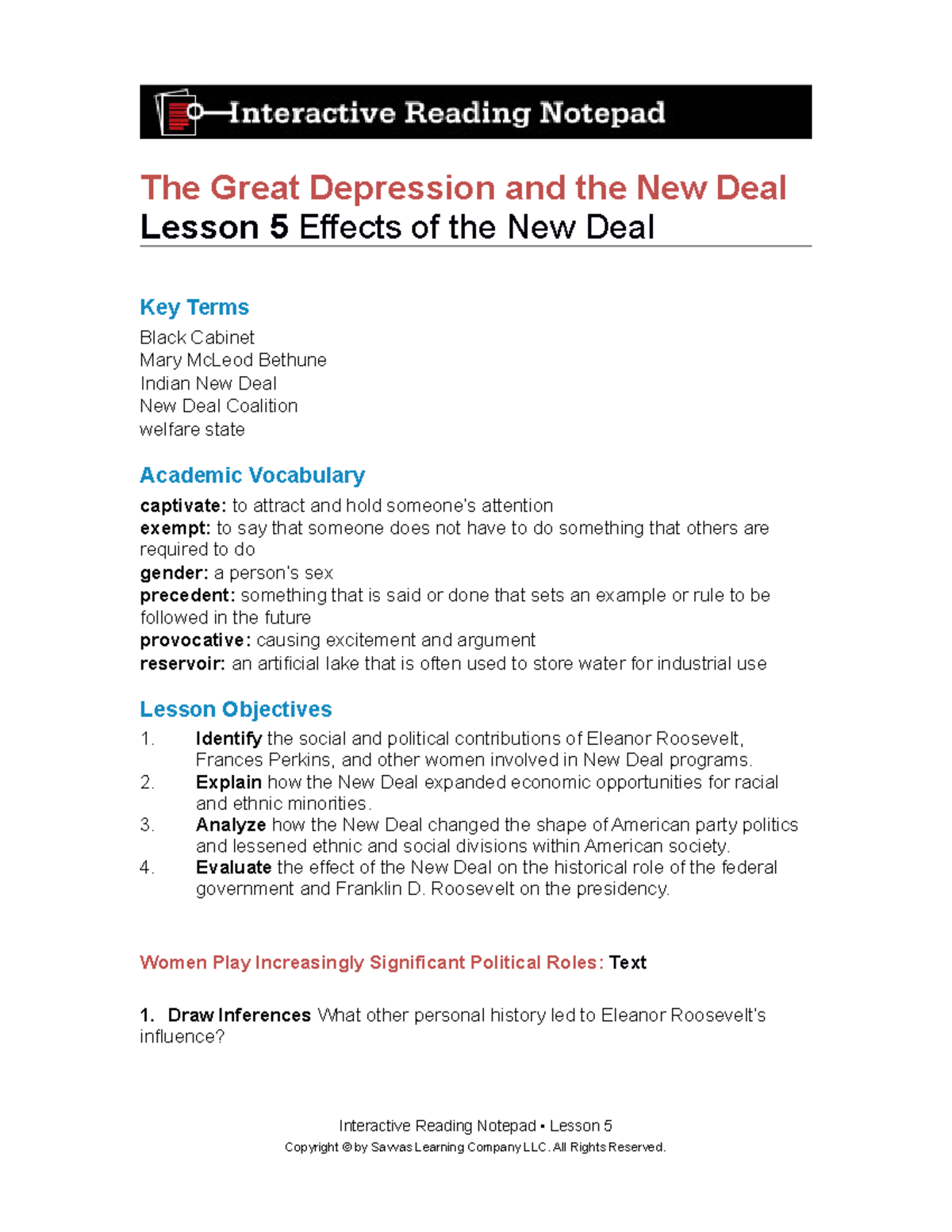 1122 NGSS HSUS T13 L5 INP - The Great Depression and the New Deal ...