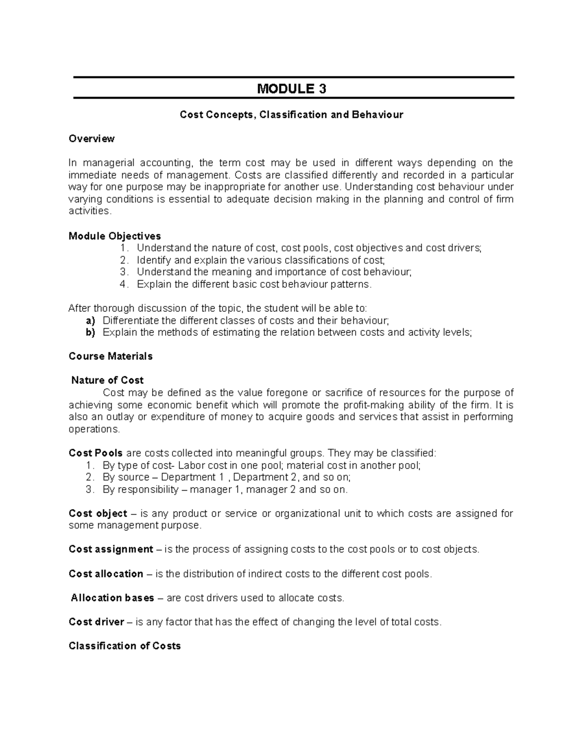 Module 3 Mgt Acctg - Marketing Management - PUP - Studocu