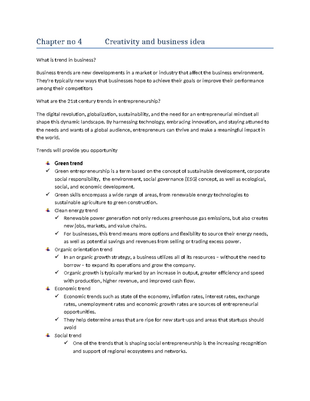 Chapter no 4 Creativity and business idea - ####### They're typically ...