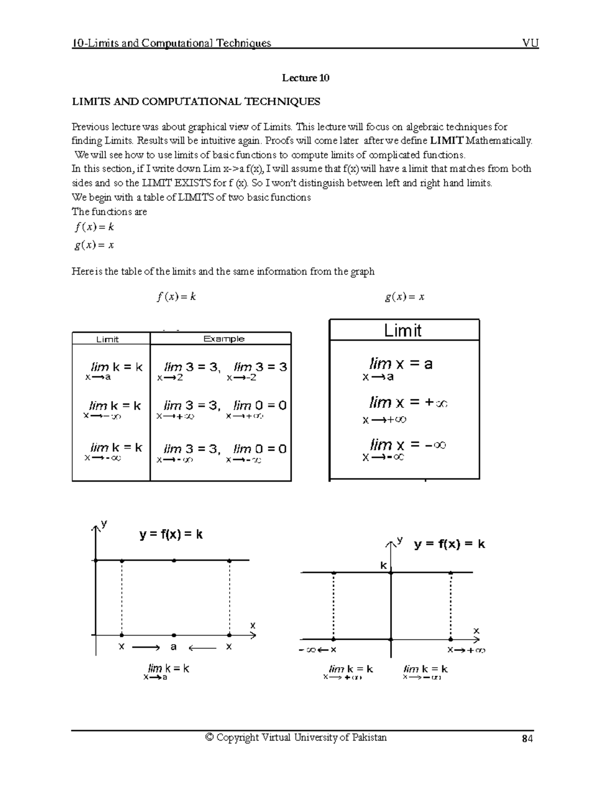 Lecture 10 - Lecture 10 LIMITS AND COMPUTATIONAL TECHNIQUES Previous ...