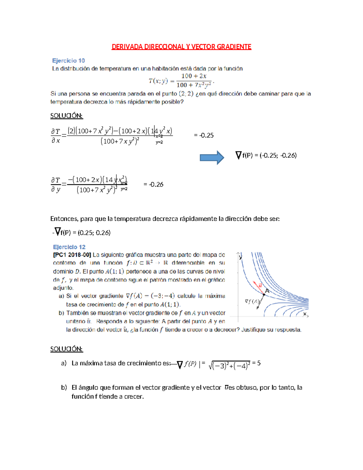 Derivada Direccional Y Vector Gradiente - DERIVADA DIRECCIONAL Y VECTOR ...