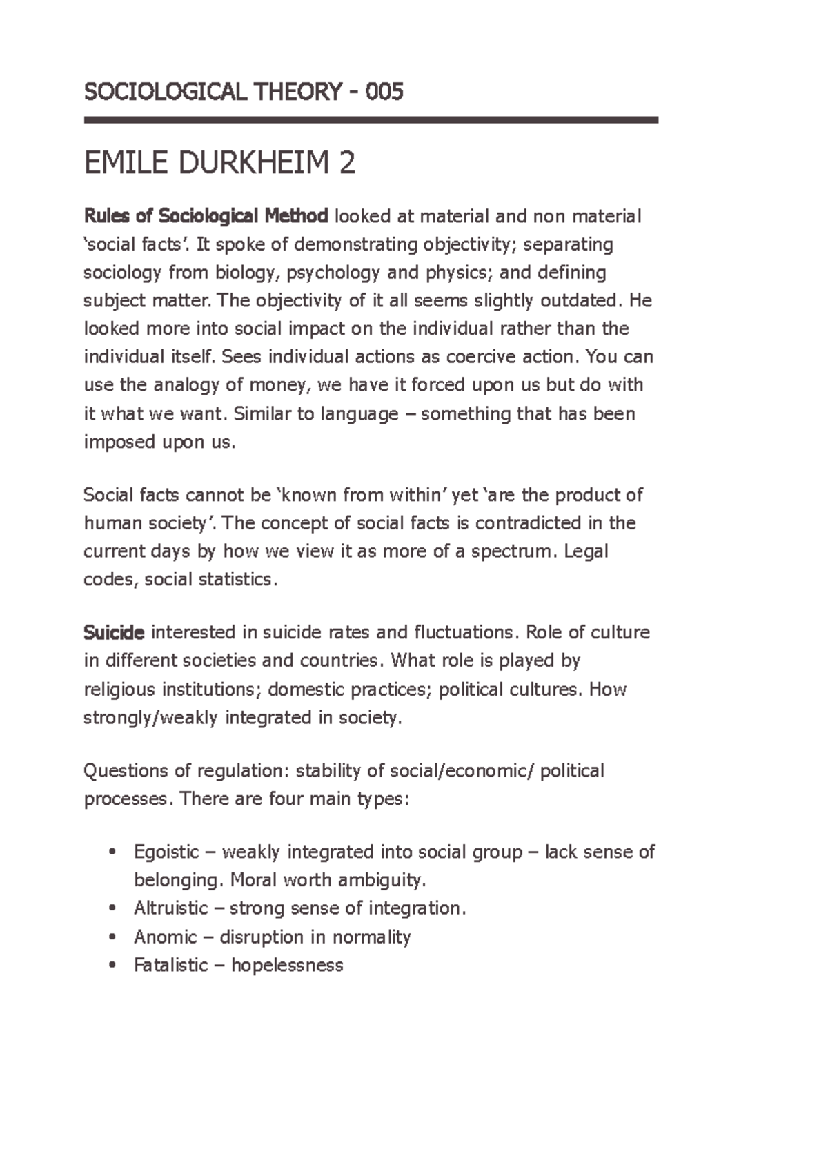 Emile Durkheim Part 2 - SOCIOLOGICAL THEORY - 005 EMILE DURKHEIM 2 ...