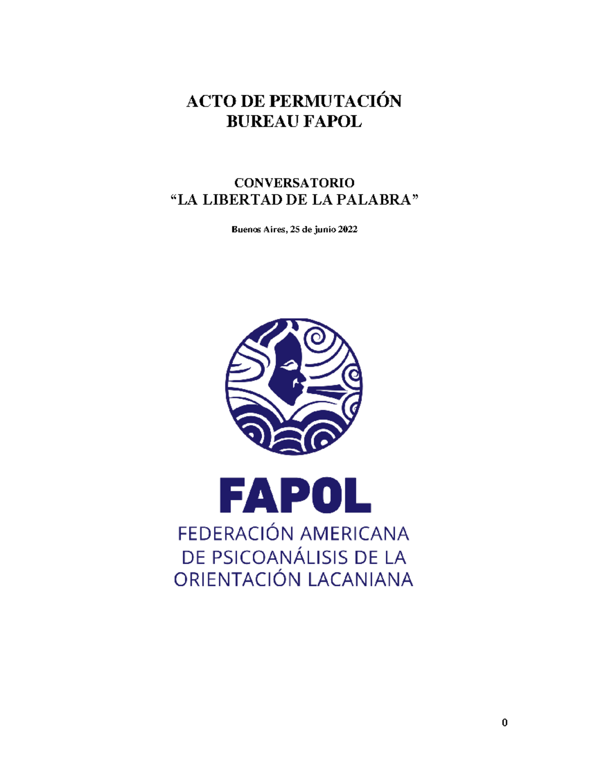 Conversatorio ACTO DE PermutacióN Bureau Fapol Castellano - ACTO DE ...
