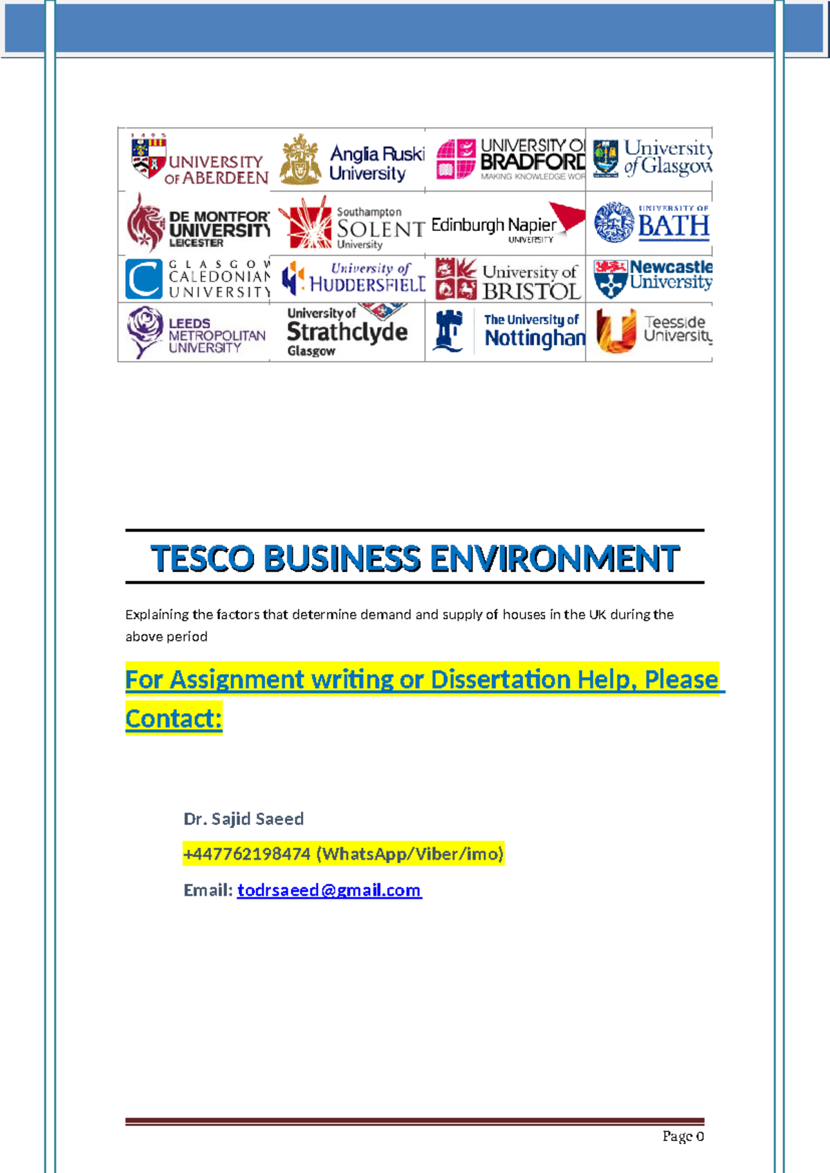 Tesco Business Environment - TESCO BUSINESS ENVIRONMENTTESCO BUSINESS ...