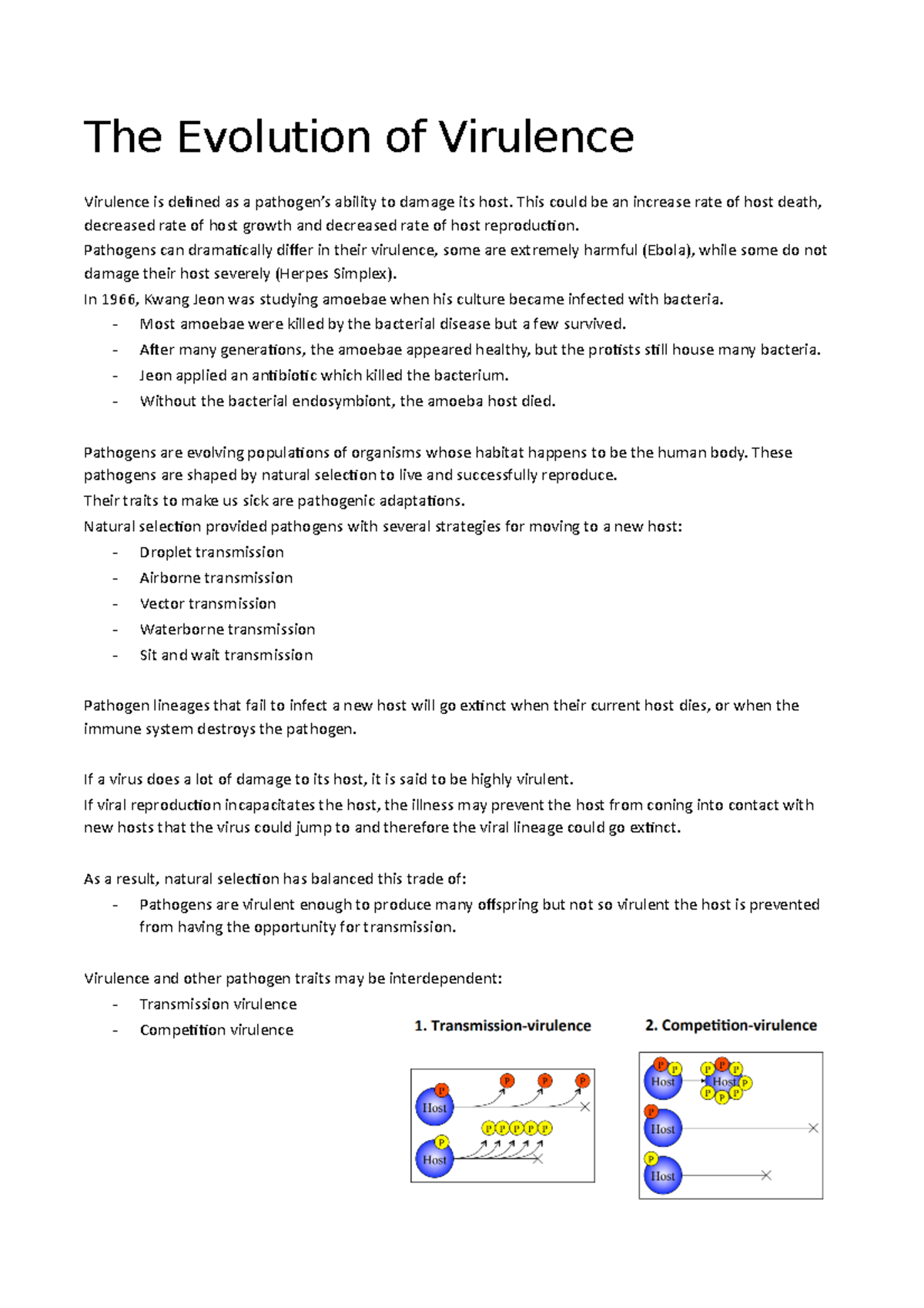 Week 12 - The Evolution of Virulence - The Evolution of Virulence ...