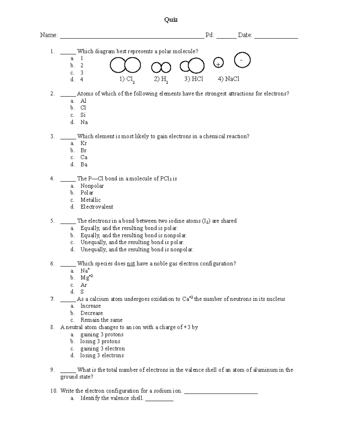 Bonding quiz - quiz - Quiz Name ...