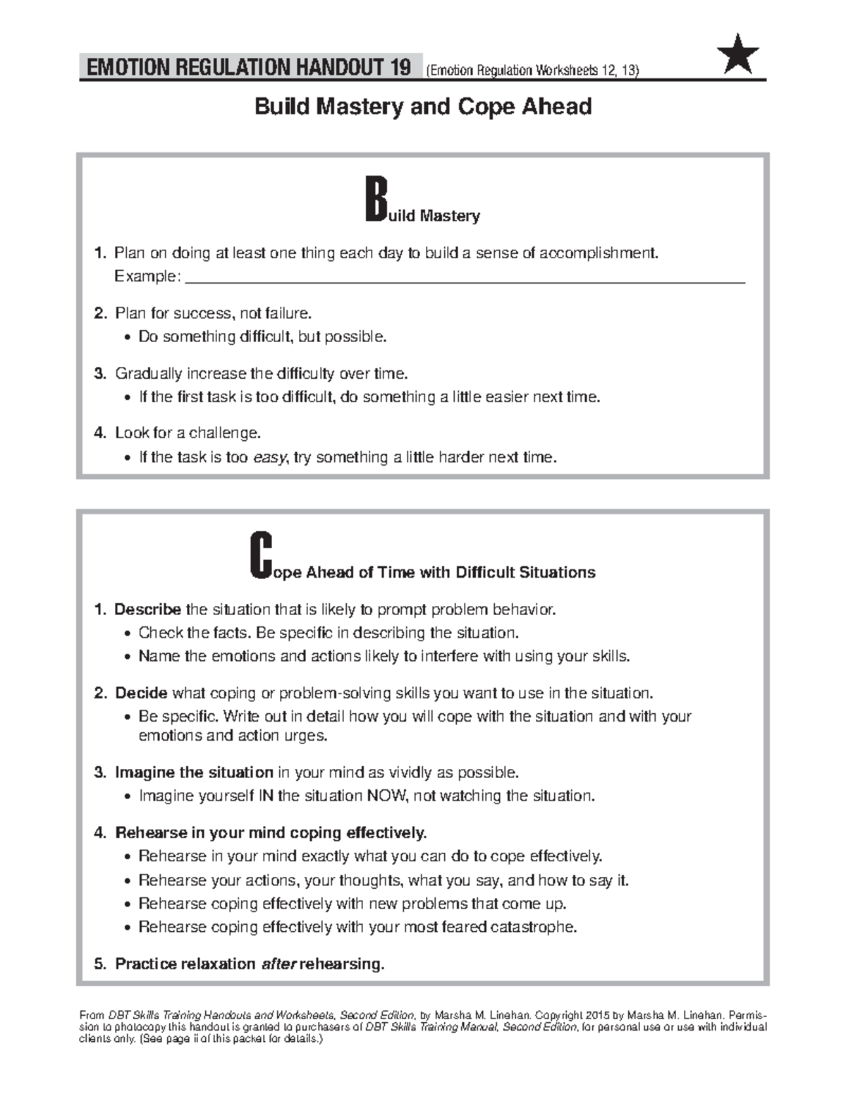 19 build mastery and cope ahead - Fromsion to photocopy this handout is ...